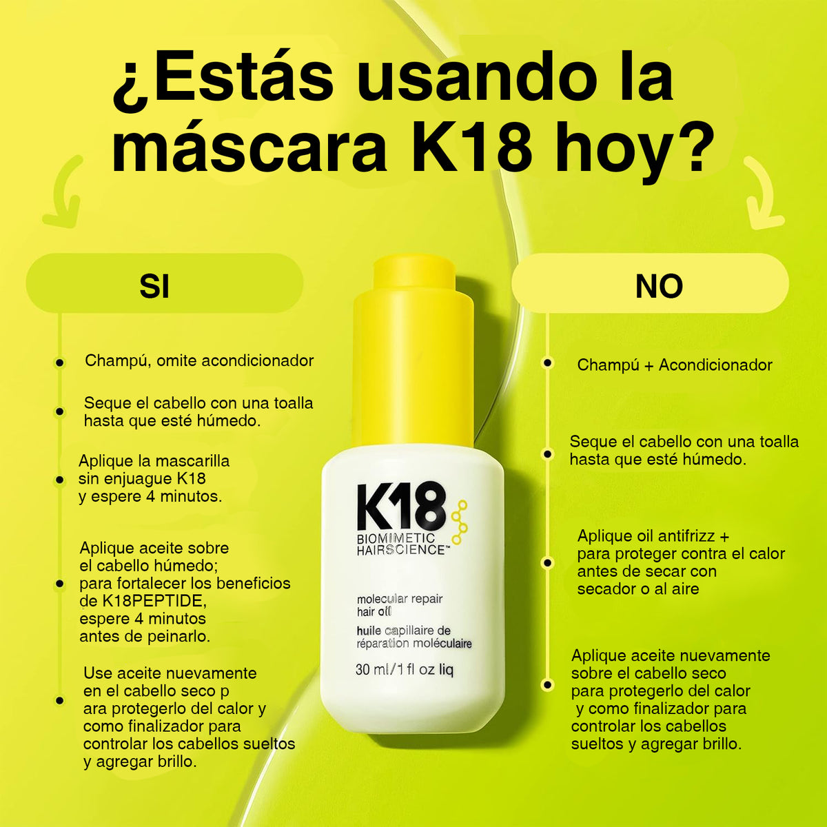 Aceite Capilar de Reparación Molecular K18 30 ml – Boniteza